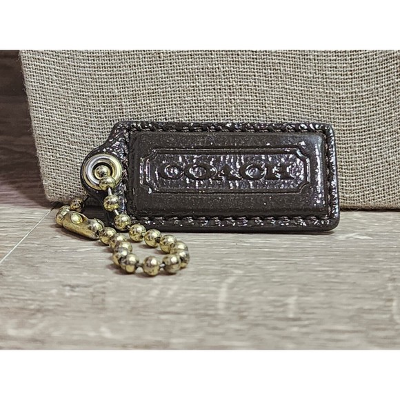 Coach | Bags | Coach Signature Leather Brown Leather Key Fob Tag | Poshmark